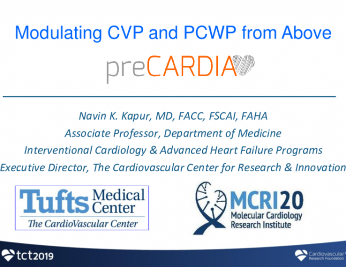 Modulating CVP and PCWP “From Above”: PreCardia | tctmd.com