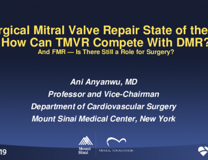 Surgical Mitral Valve Repair State of the Art: How Can TMVR Compete ...