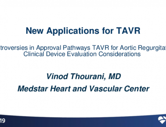 TAVR for Aortic Regurgitation: Clinical Device Evaluation ...