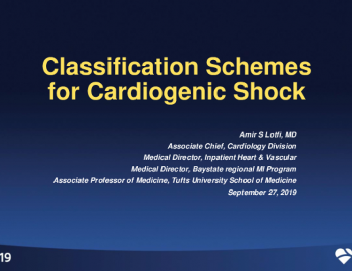 Classification Schemes for Cardiogenic Shock | tctmd.com