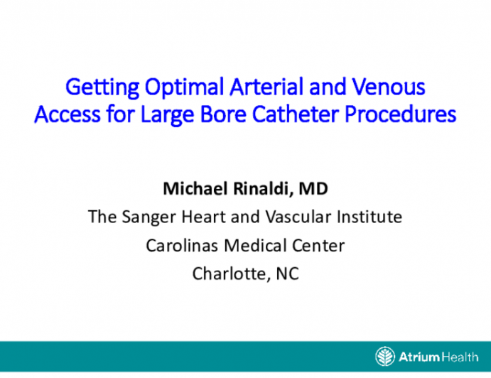 Getting Optimal Arterial and Venous Access for Large-Bore Catheter ...