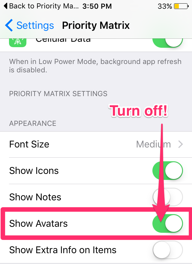 Hide Avatars on iPhone