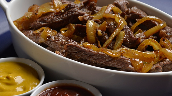 Iscas de contra filé no alho