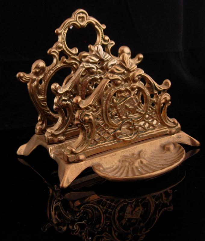 Vintage brass cherub letter holder Storage & Organization Office & Desk ...