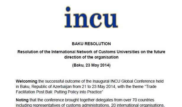 Baku Resolution | Published in World Customs Journal