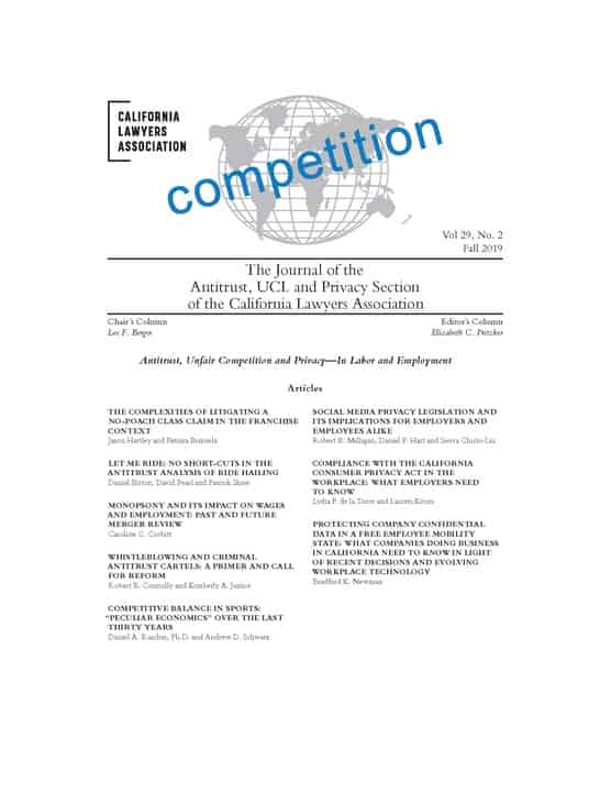 Vol. 29, Issue 2, 2019 | Published by Competition Journal of the ...