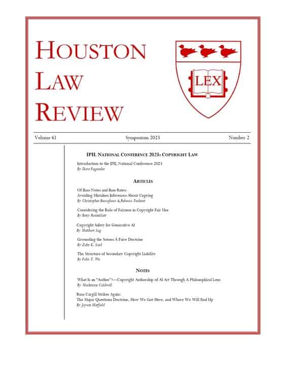 Vol. 61, Issue 2, 2023 | Published by Houston Law Review