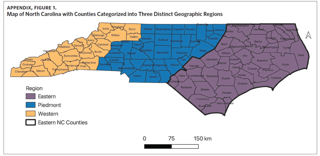 North Carolina Regions Map Map Environmental Provinces Of North