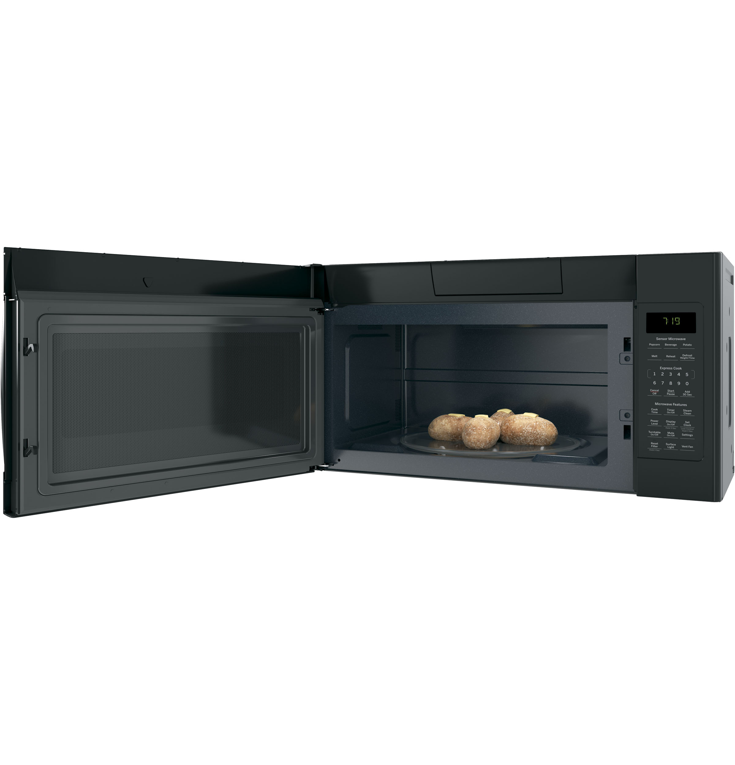 GE - JVM7195DKBB - GE® 1.9 Cu. Ft. Over-the-Range Sensor Microwave Oven ...