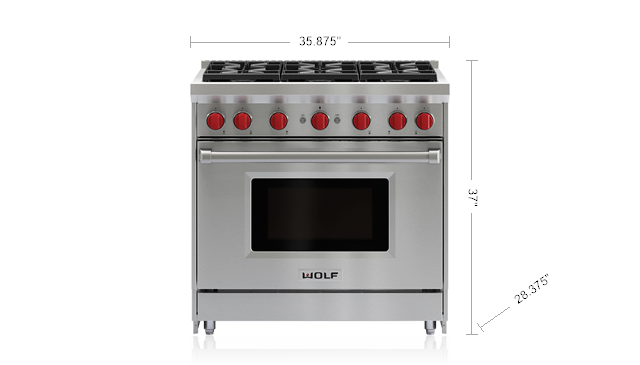 Wolf - GR366-LP - 36" Gas Range - 6 Burners | Albo Appliance in Maple ...