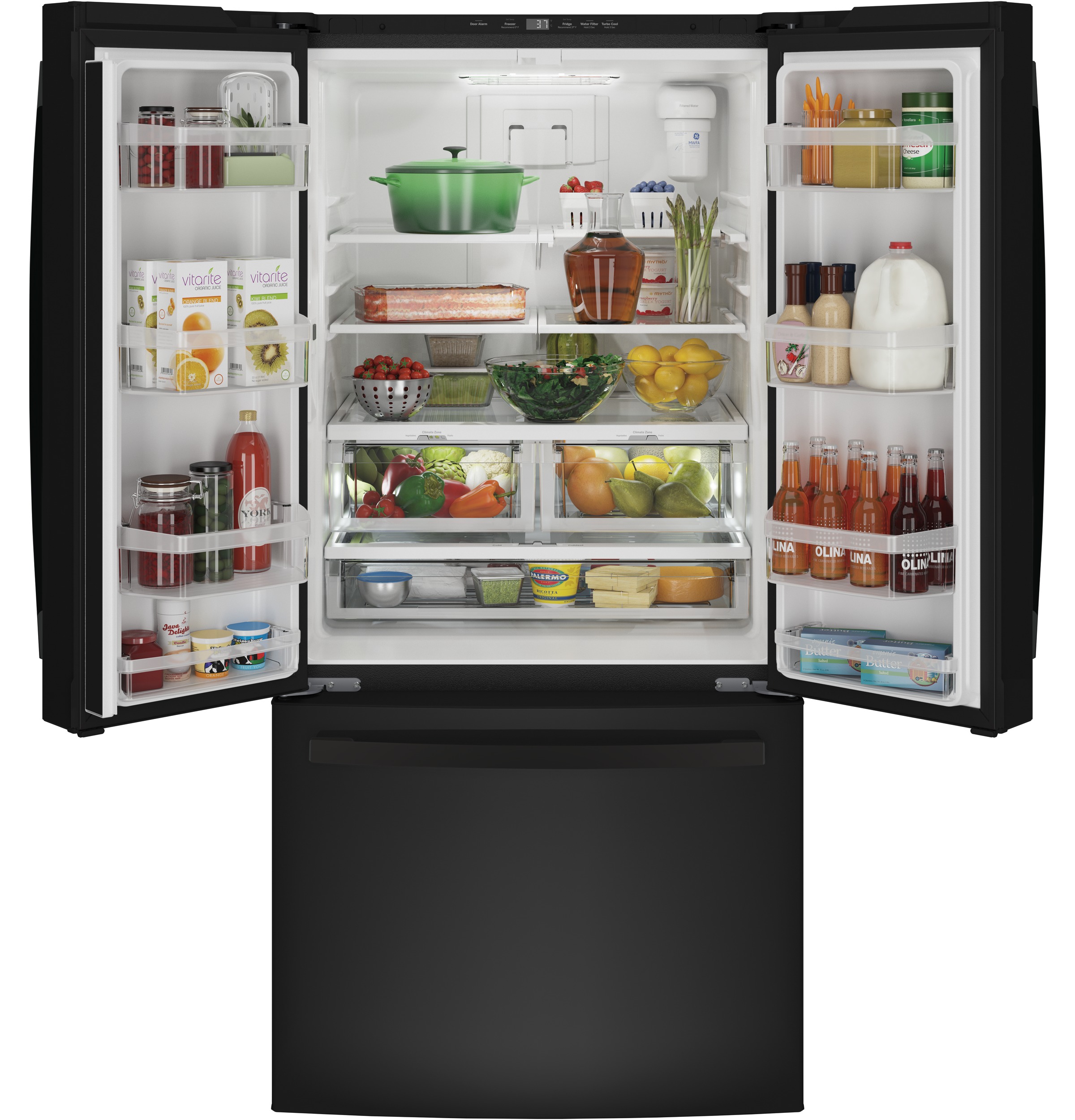 GE - GNE25JGKBB - GE® ENERGY STAR® 24.7 Cu. Ft. French-Door ...