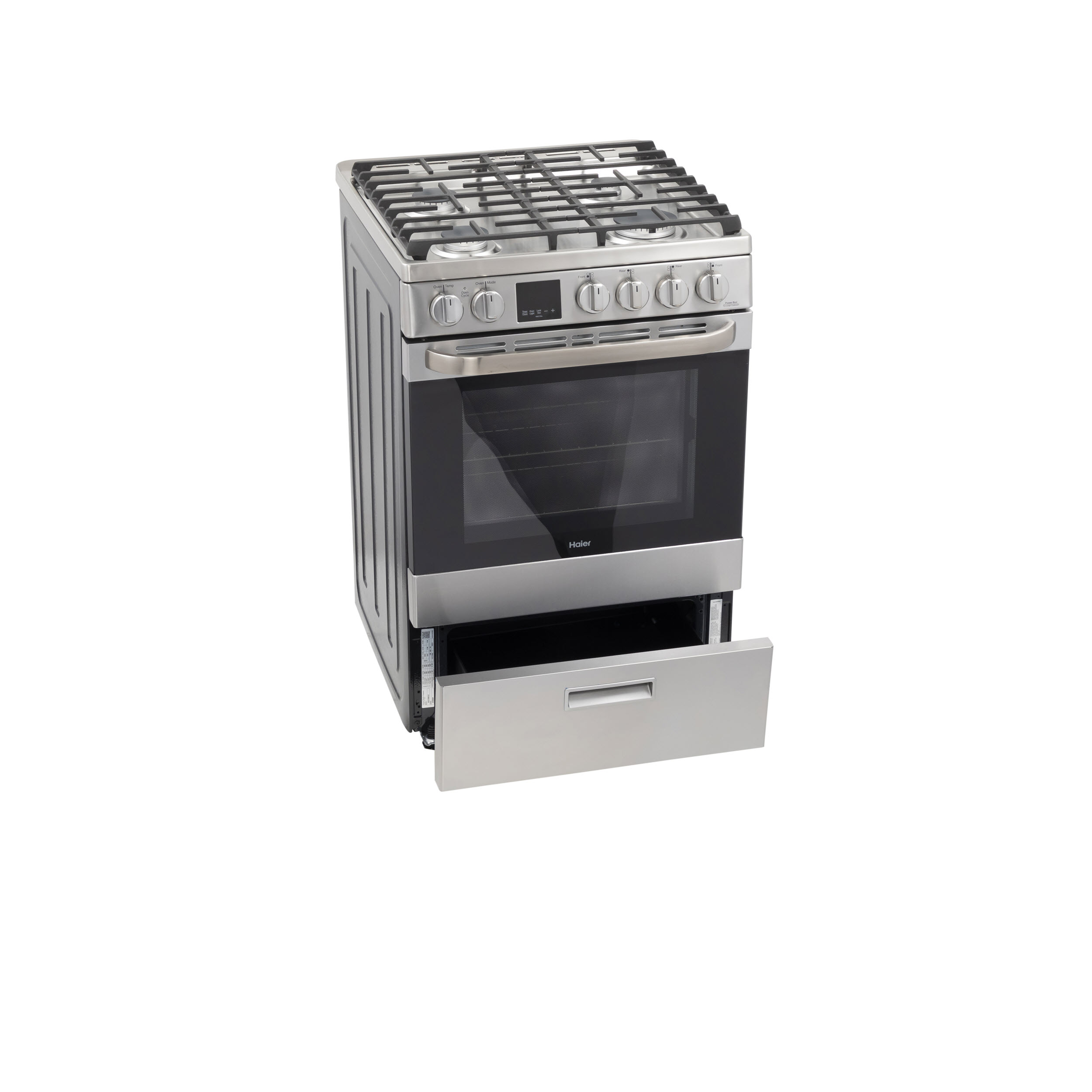 Haier - QGAS740RMSS - 24" 2.9 Cu. Ft. Gas Free-Standing Range with ...