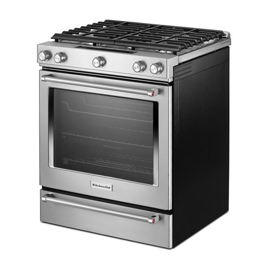 KitchenAid - KSGB900ESS - 30-Inch 5 Burner Gas Convection Slide-In ...