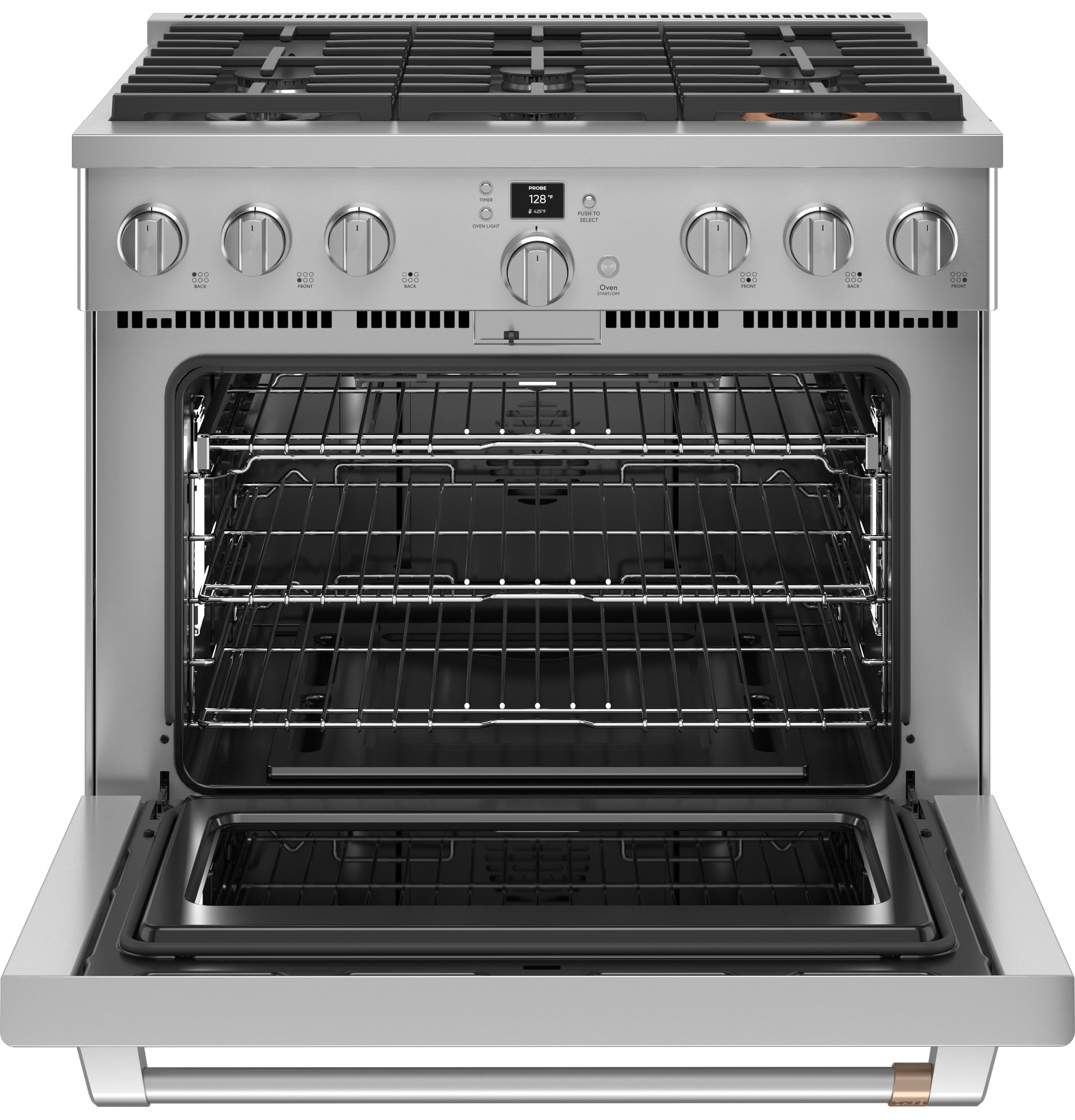 Cafe - CGY366P2TS1 - Café™ 36" Smart All-Gas Commercial-Style Range ...