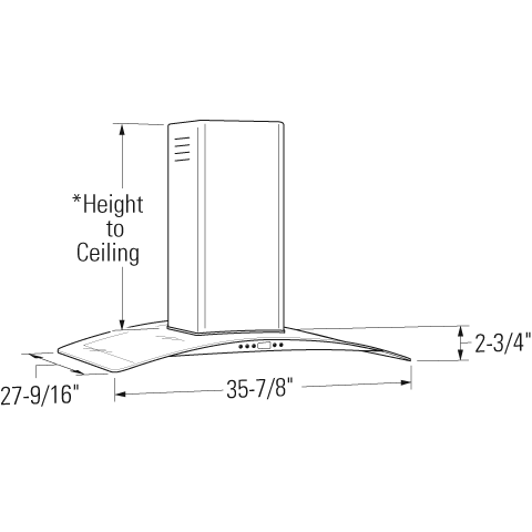 Monogram - ZV925SLSS - Monogram 36" Glass Canopy Island Hood-ZV925SLSS ...