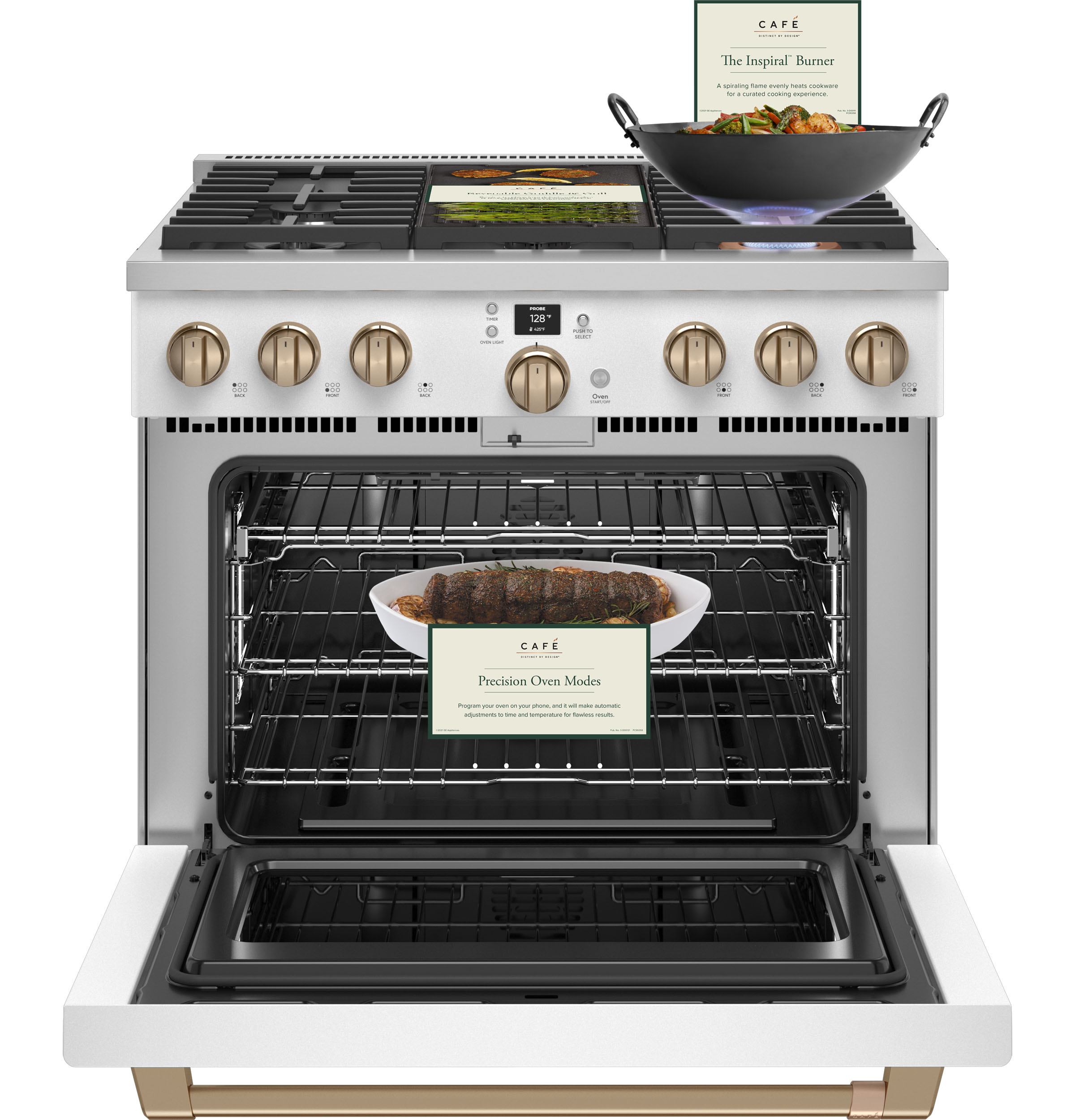 Cafe - CGY366P4TW2 - Café™ 36" Smart All-Gas Commercial-Style Range ...