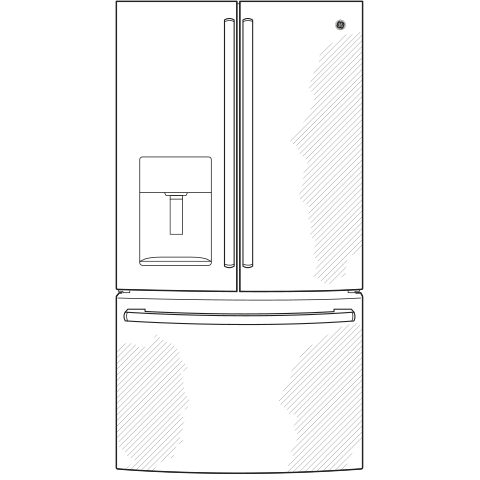 GE - GFE24JYKFS - GE® ENERGY STAR® 23.6 Cu. Ft. French-Door ...