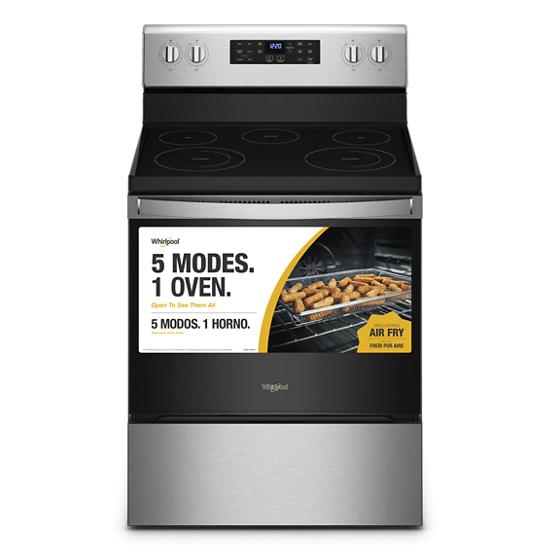 Whirlpool - WFE535S0LS - 5.3 Cu. Ft. Whirlpool® Electric 5-in-1 Air Fry ...