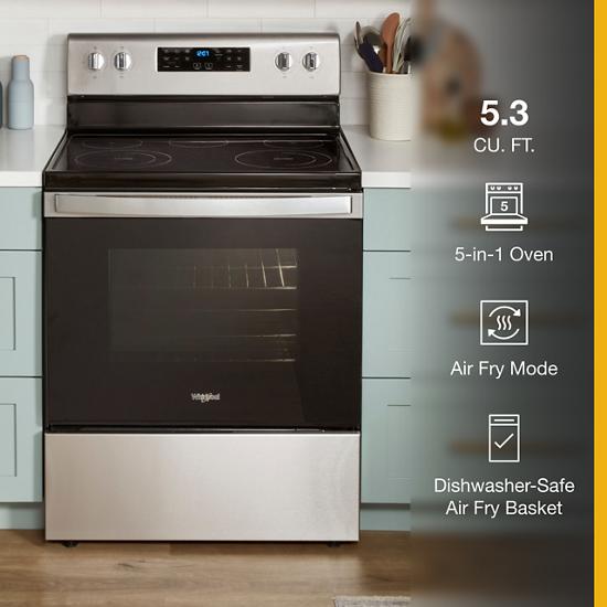 Whirlpool - WFE535S0LS-SD - 5.3 Cu. Ft. Whirlpool® Electric 5-in-1 Air ...