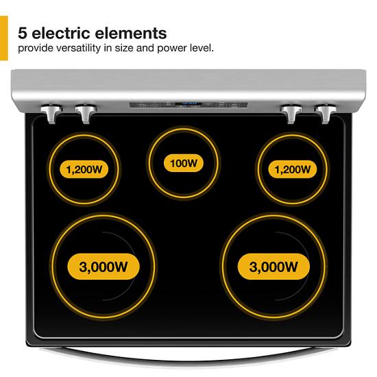 Whirlpool - WFE535S0LS - 5.3 Cu. Ft. Whirlpool® Electric 5-in-1 Air Fry ...