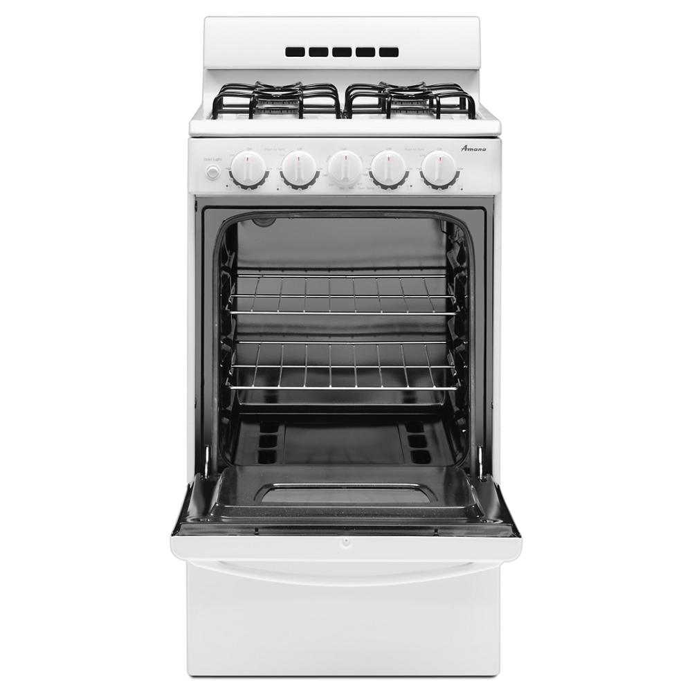 Amana - AGG222VDW - 20-inch Gas Range with Compact Oven Capacity ...