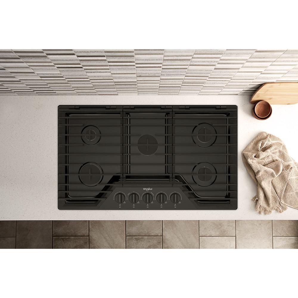 Whirlpool - WCGK5036PB - 36-inch Gas Cooktop with EZ-2-Lift™ Hinged ...
