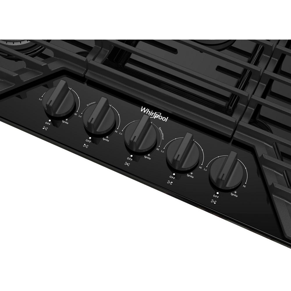 Whirlpool - WCGK5036PB - 36-inch Gas Cooktop with EZ-2-Lift™ Hinged ...