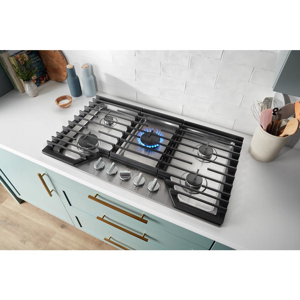 Whirlpool - WCGK5036PS - 36-inch Gas Cooktop with EZ-2-Lift™ Hinged ...