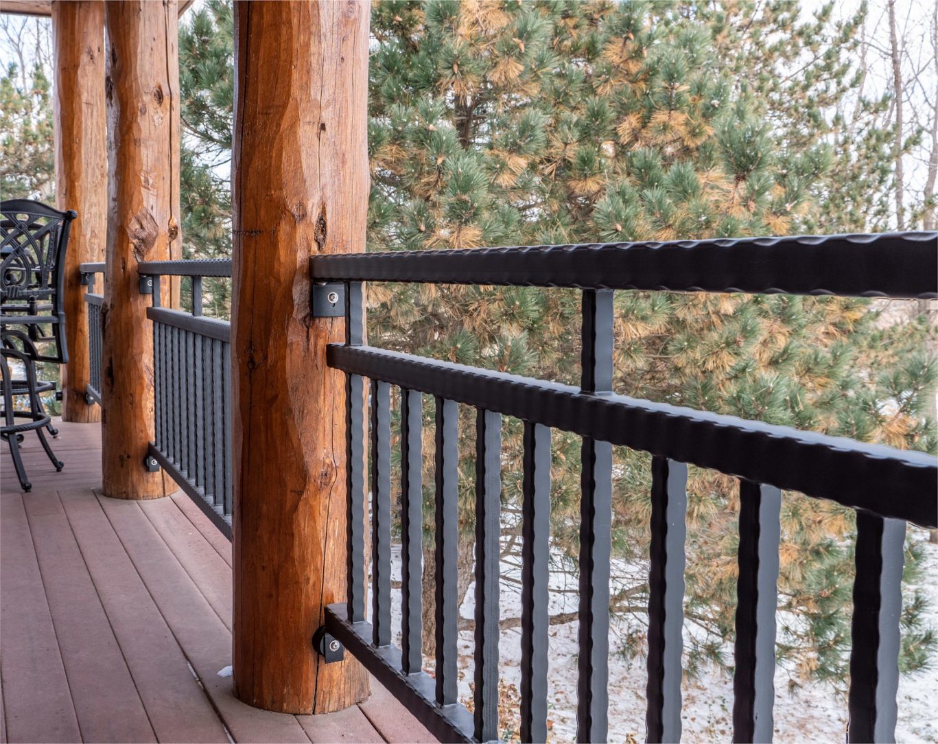 Log Cabin Custom Handrail | American Galvanizers Association