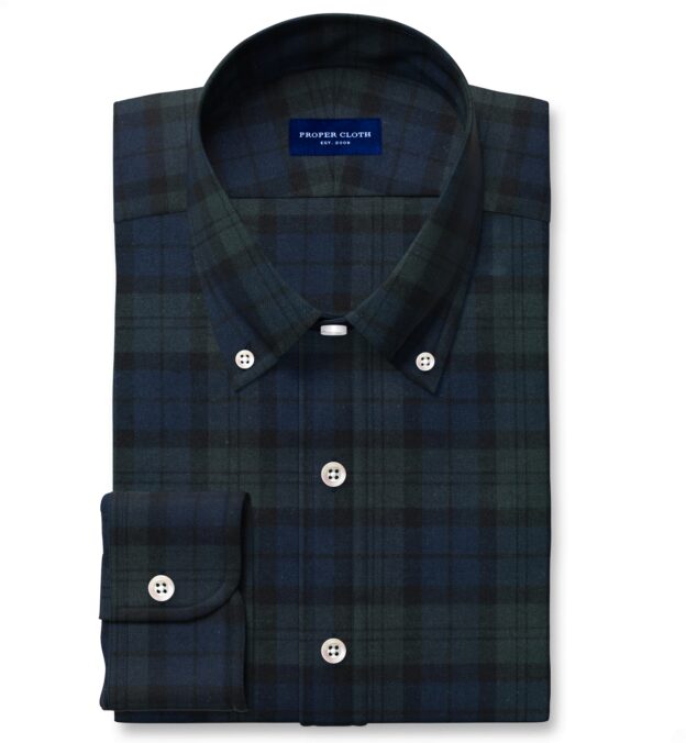 Japanese Black Watch Tartan Flannel Tailor Made Shirt Shirt by Proper Cloth
