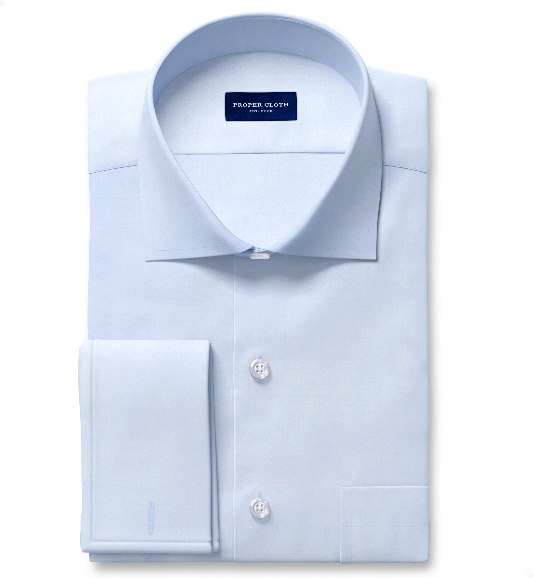 Thomas Mason Light Blue Luxury Broadcloth Dress Shirt by Proper Cloth