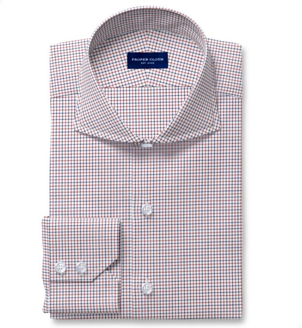 Greenwich Navy and Red Tattersall Twill Custom Dress Shirt Shirt by ...