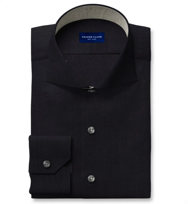 Mercer Black Broadcloth Fitted Dress Shirt Shirt by Proper Cloth