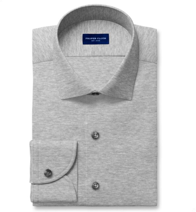 Sullivan Light Grey Melange Easy Care Knit Men's Dress Shirt Shirt by ...
