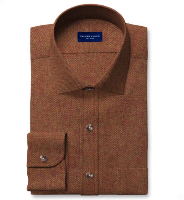 Japanese Rust Low Twist Twill Dress Shirt Shirt by Proper Cloth