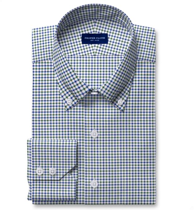 William Green and Blue Tattersall Custom Made Shirt Shirt by Proper Cloth