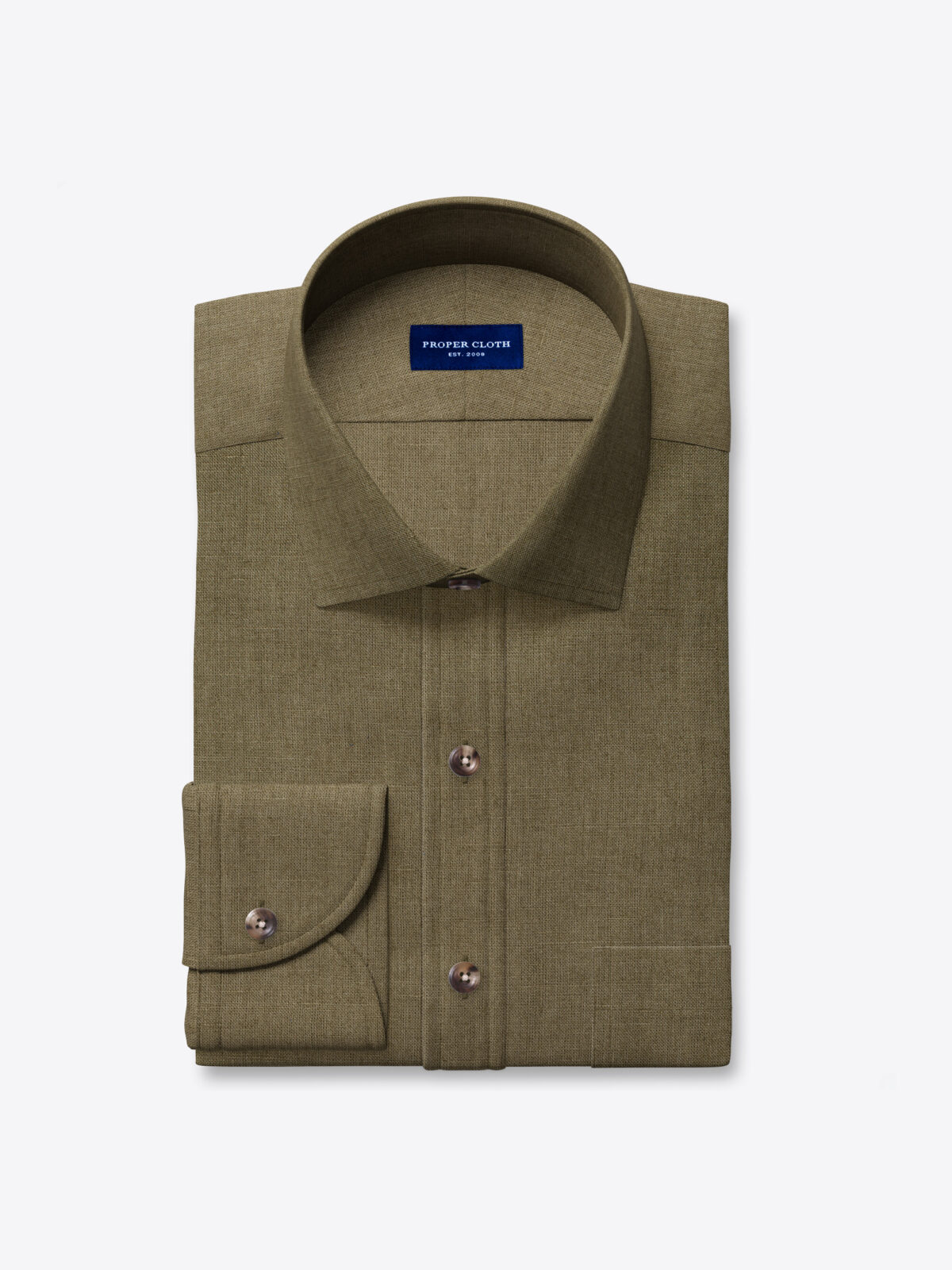 Baird McNutt Olive Irish Linen Shirt by Proper Cloth