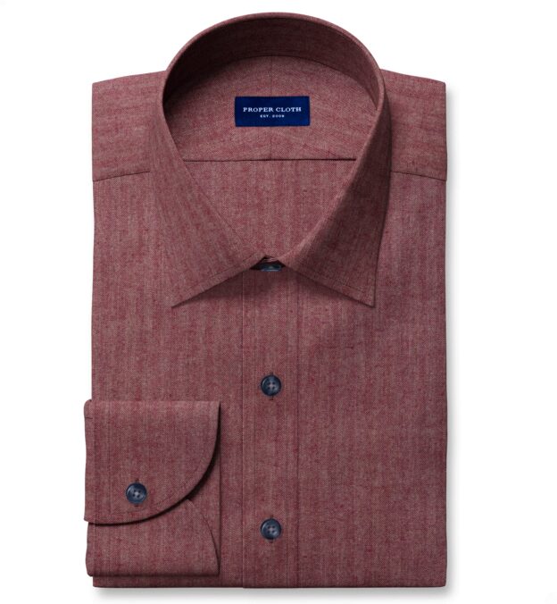 Ludlow Berry Melange Brushed Herringbone Men's Dress Shirt Shirt by ...