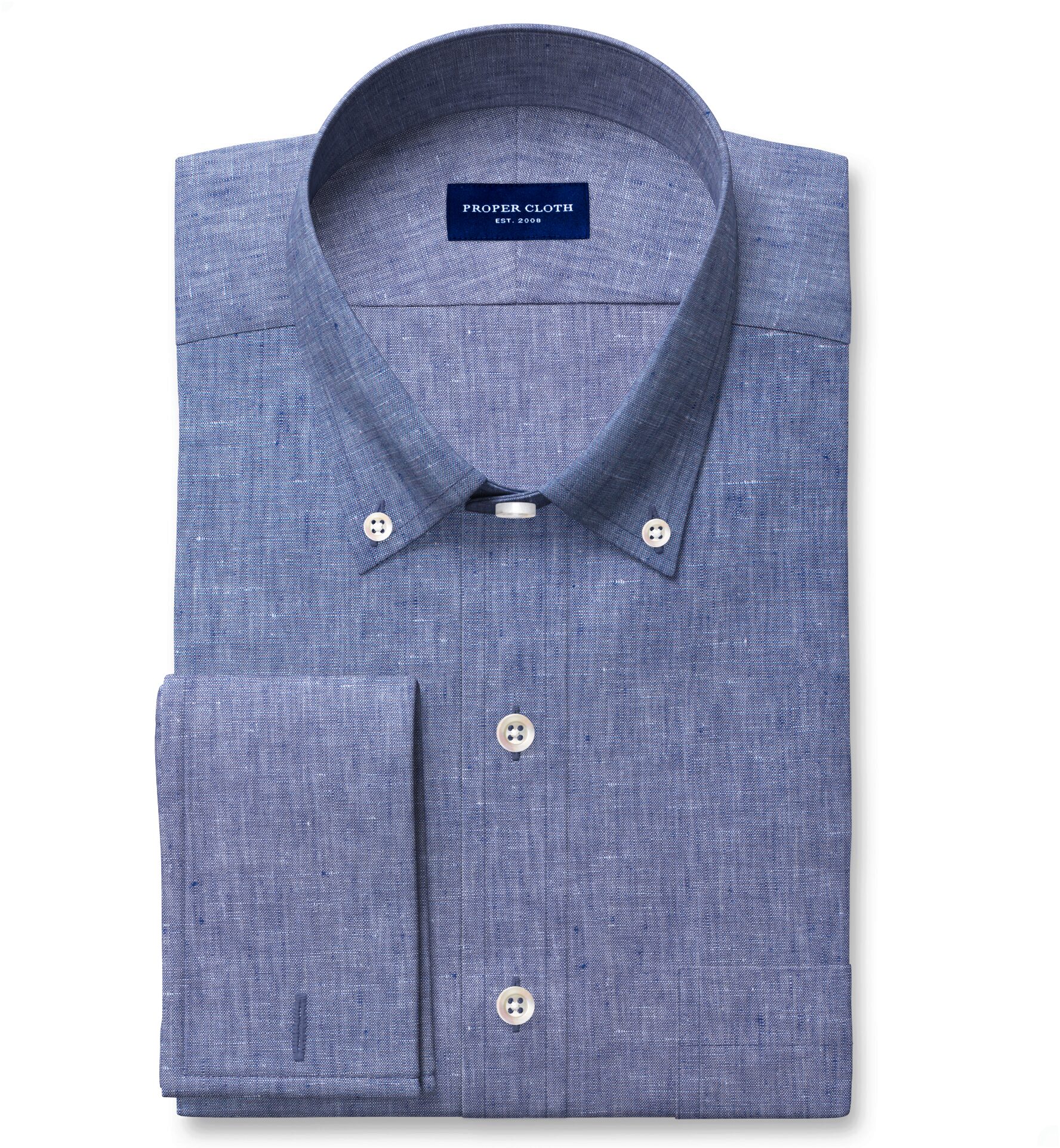 Grandi and Rubinelli Slate Blue Linen Men's Dress Shirt by Proper Cloth