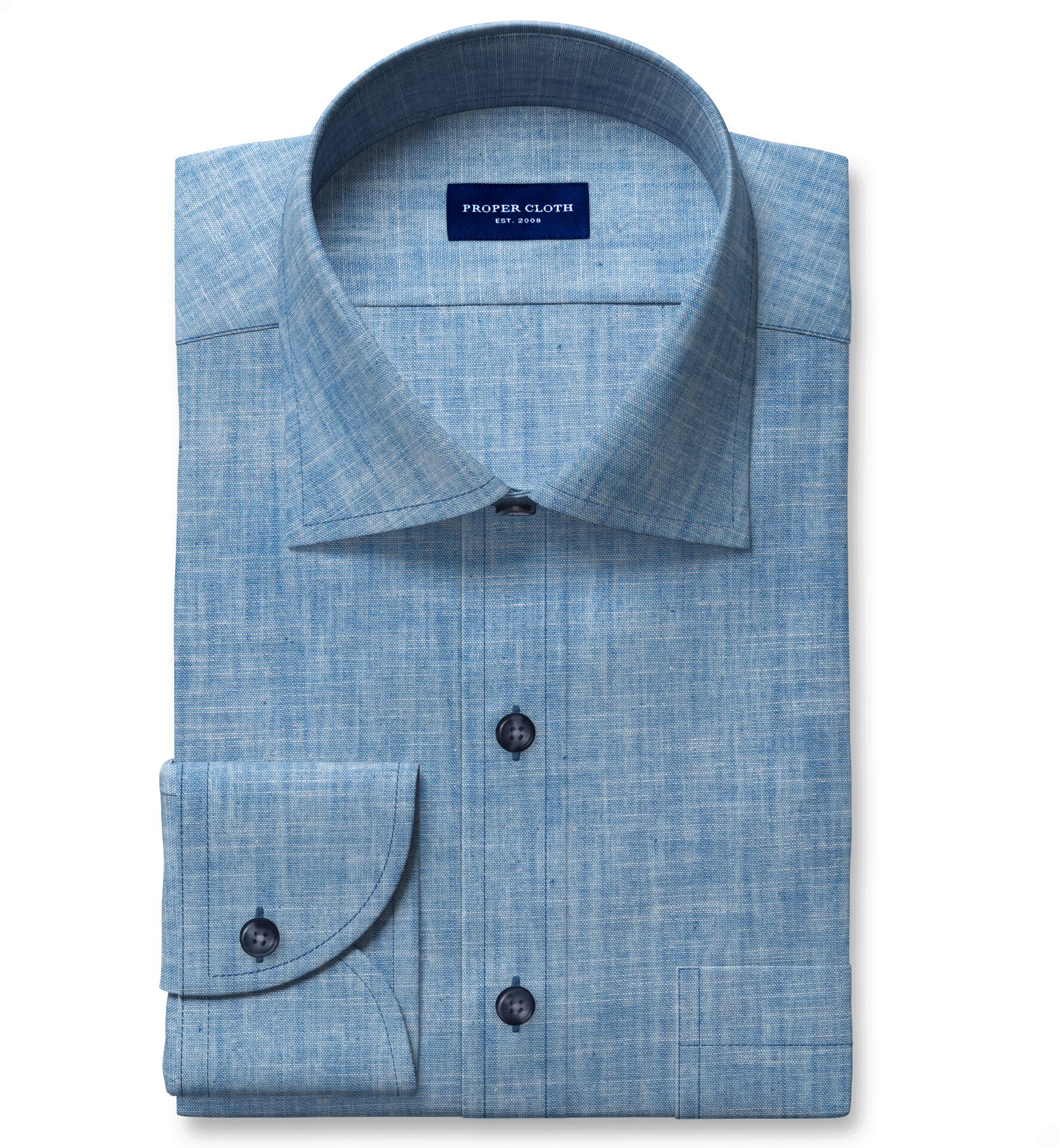 Japanese Light Indigo Slub Chambray Custom Made Shirt by Proper Cloth