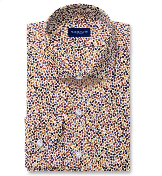 Organic Stretch Cotton Multi Color Micro Floral Print Fitted Dress ...