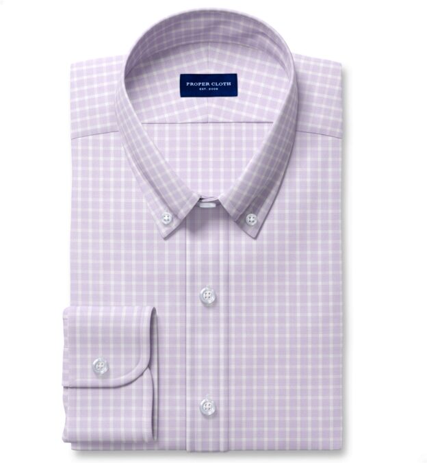 Mercer Lavender End on End Check Dress Shirt Shirt by Proper Cloth