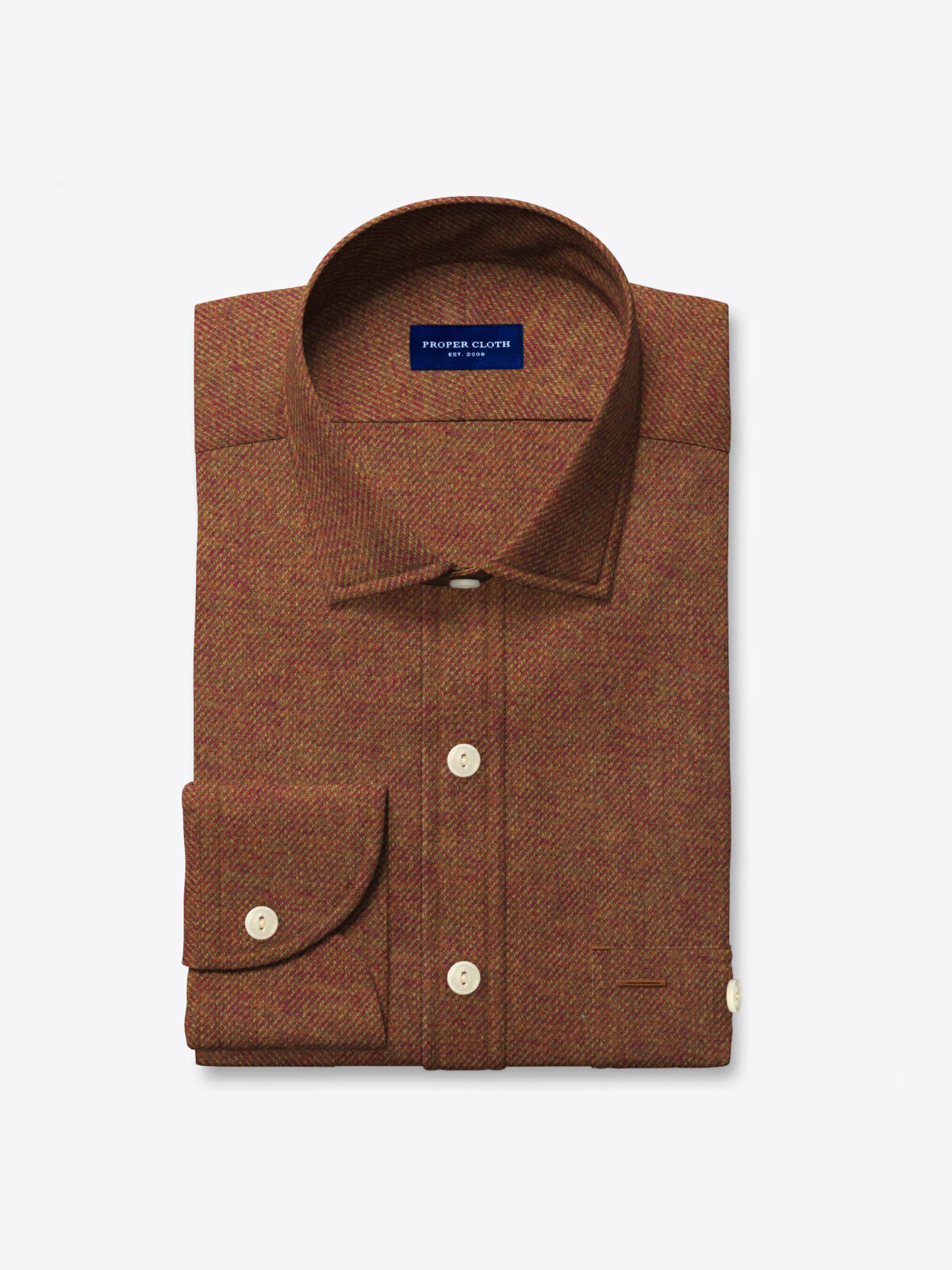 Japanese Rust Low Twist Twill Fitted Shirt Shirt by Proper Cloth