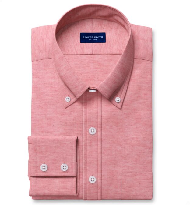 Faded Red Cotton and Linen Blend Shirts by Proper Cloth