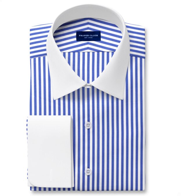 Stanton Royal Blue Bengal Stripe 120s Broadcloth Custom Dress Shirt ...