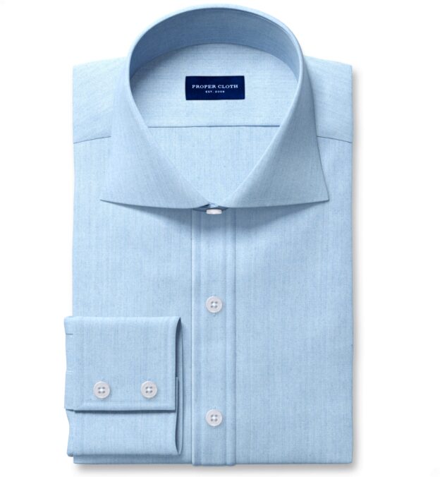 Light Wash Indigo Chambray Fitted Dress Shirt Shirt by Proper Cloth