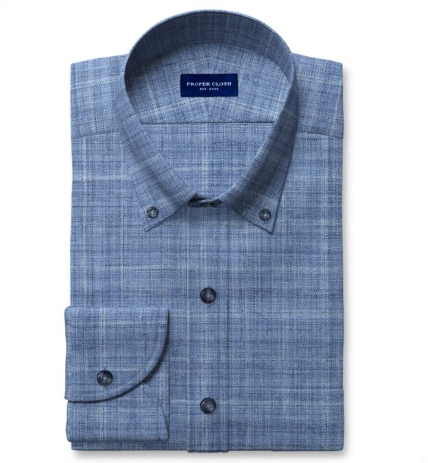 Light Blue Slub Flannel Dress Shirt Shirt by Proper Cloth