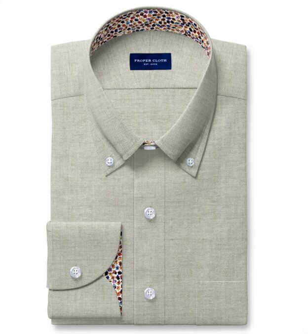 Olive Lightweight Oxford Cloth Dress Shirt Shirt by Proper Cloth