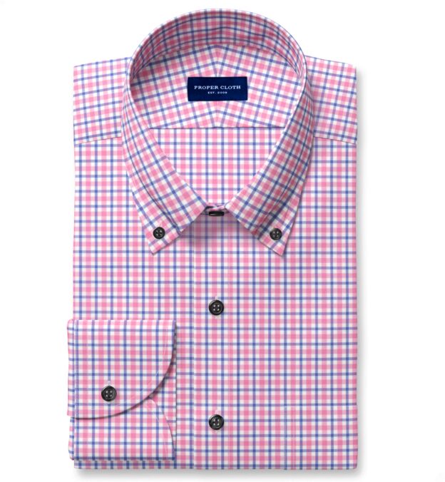 Melrose Pink and Blue Multi Check Tailor Made Shirt Shirt by Proper Cloth