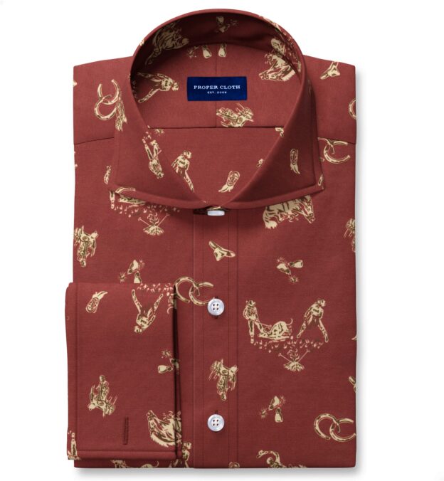 Rust Rodeo Print Cotton and Linen Shirts by Proper Cloth